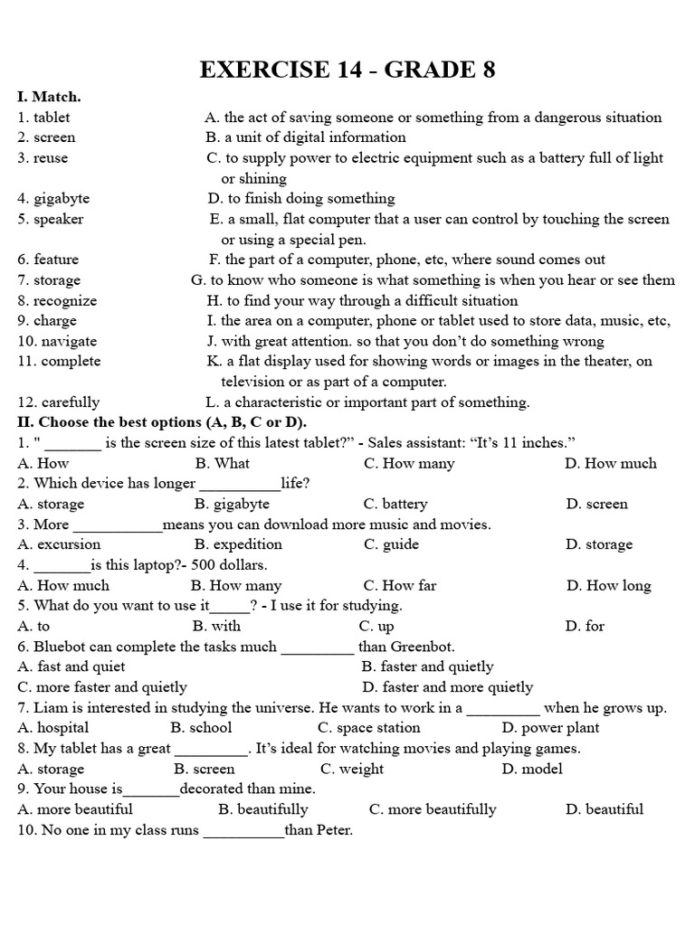 Exercise 14 L P 8 | PDF | Tablet Computer | Laptop