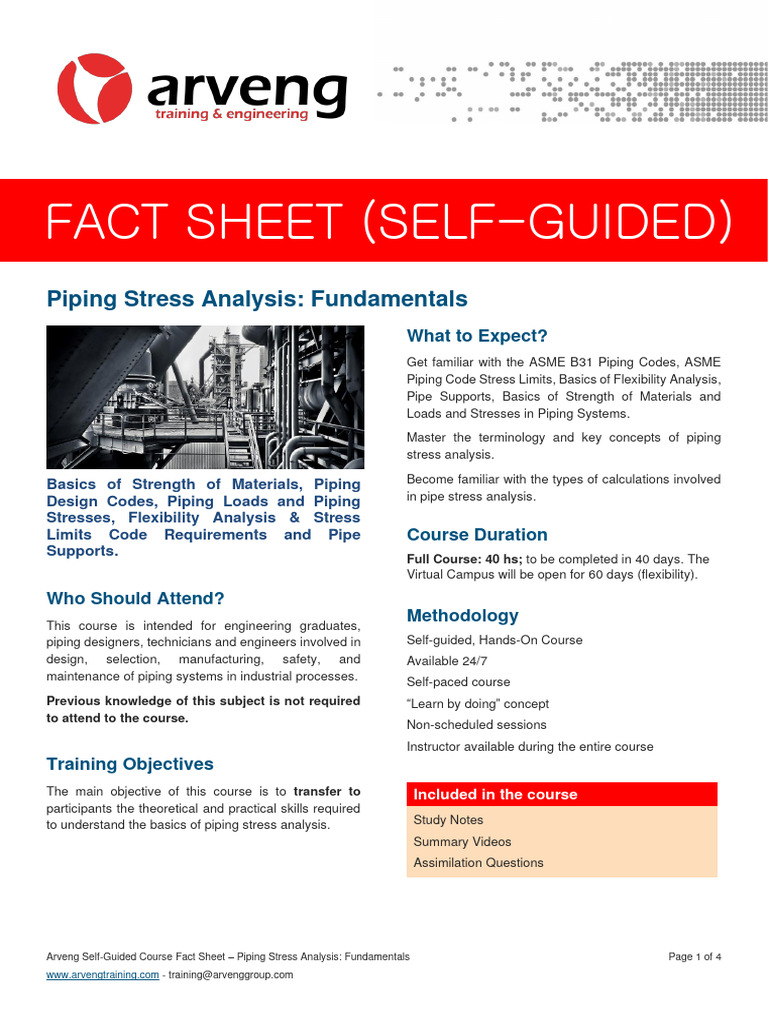Fundamentals of Pipe Stress Analysis - 40 HS 1 | PDF | Stress ...