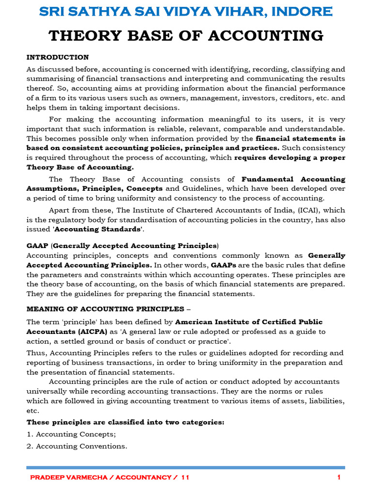 Theory Base of Accounting | PDF | Debits And Credits | Revenue