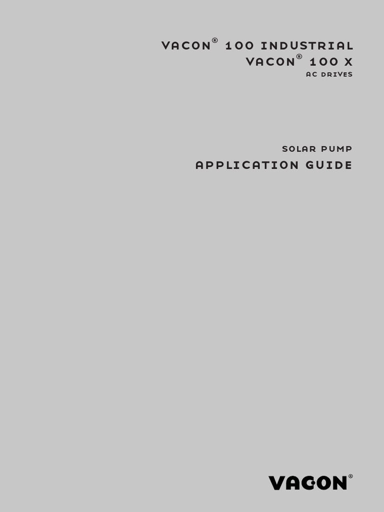 VACON 100 Solar Pump Application Guide DPD01602C EN | PDF | Fuse ...