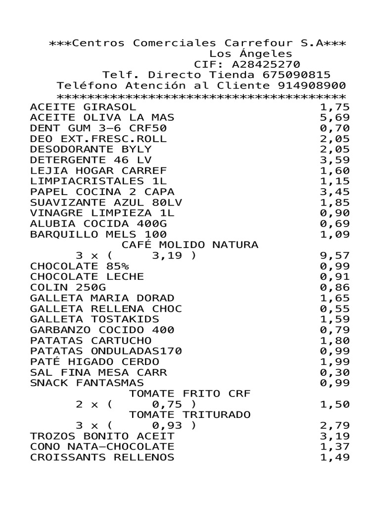 ticket | PDF | Cocina | Alimentos