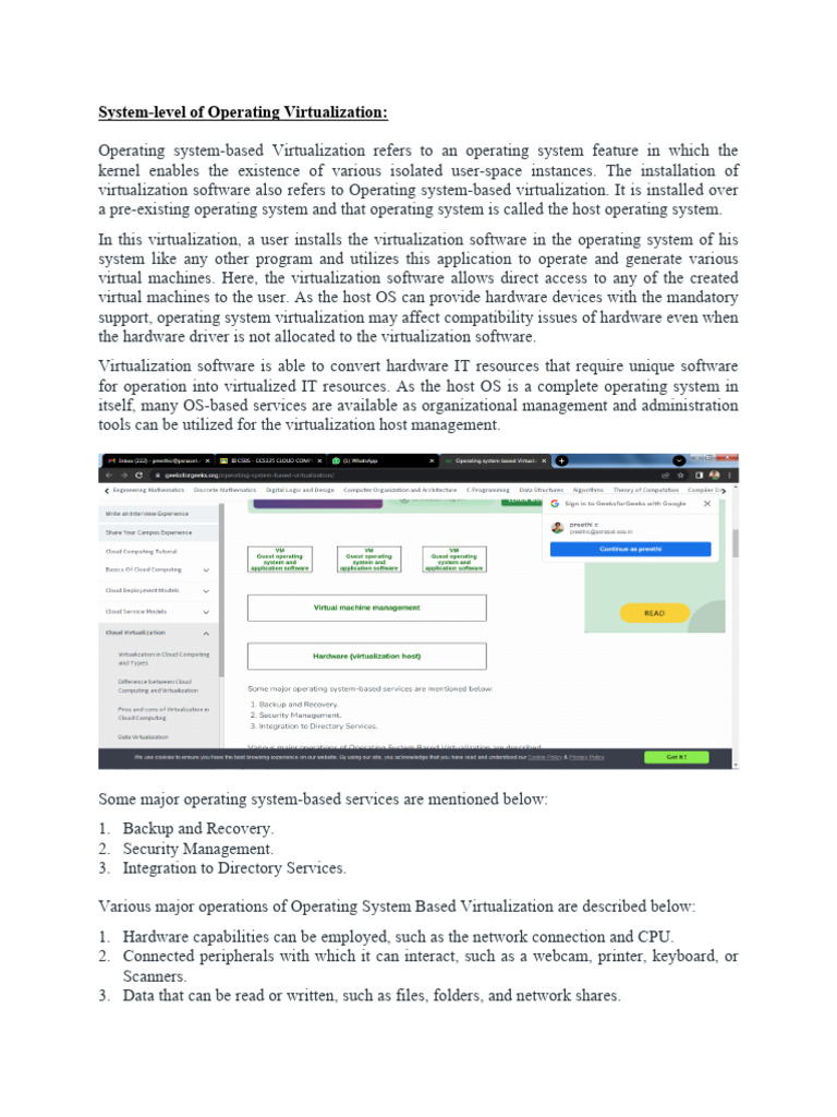 System Level Of Operating Virtualization Pdf Virtualization