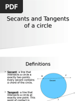 Theorems On Secant Segments Tangent Segments and External Secant | PDF