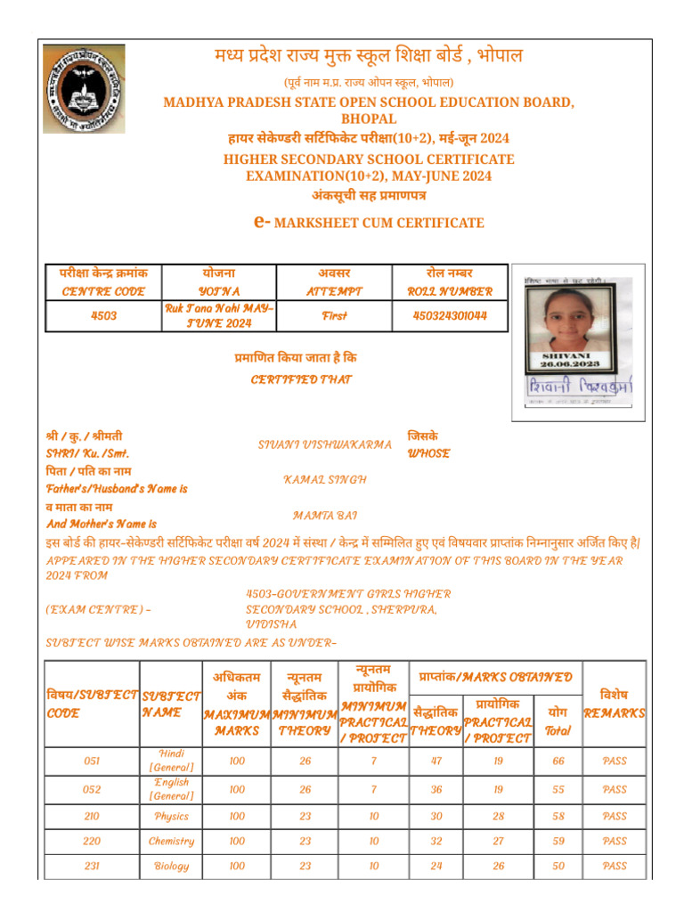 Shivani Result | PDF