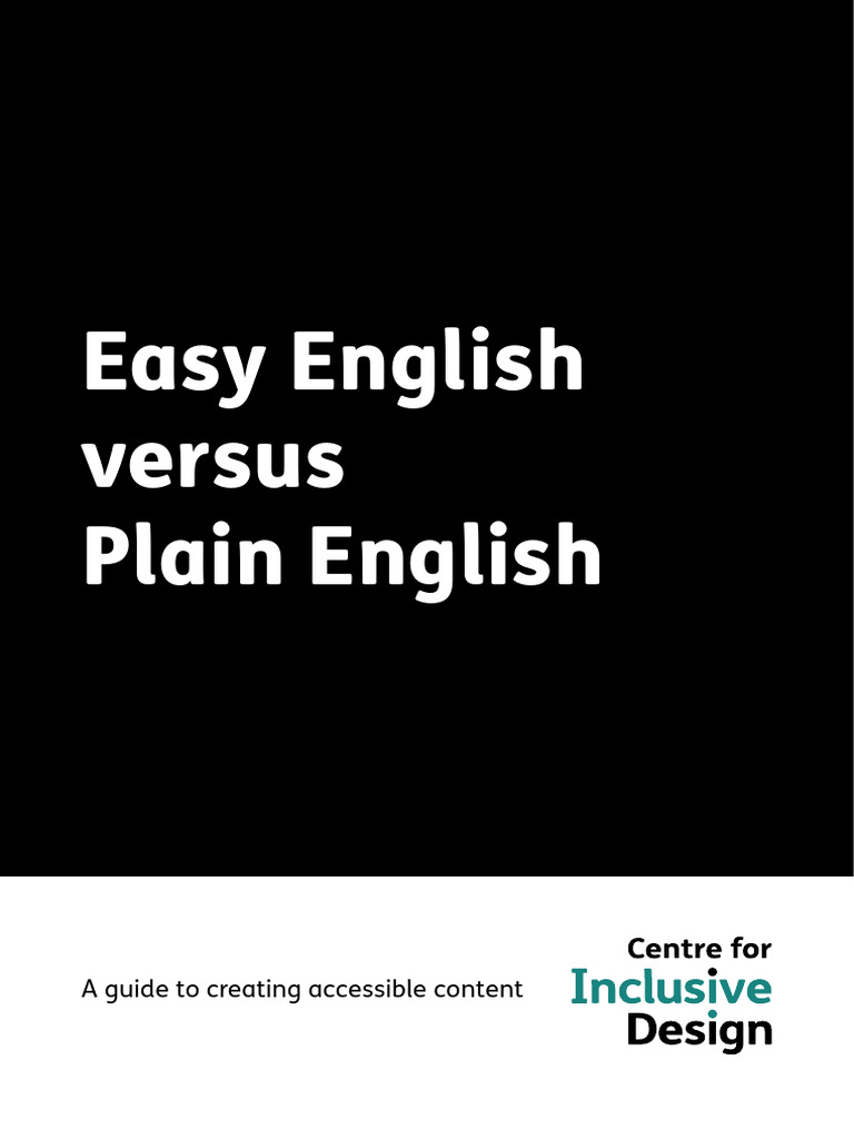 Easy English Vs Plain English - Accessible | PDF | Plain Language ... Easy English Vs Plain English - Accessible | PDF | Plain Language ...