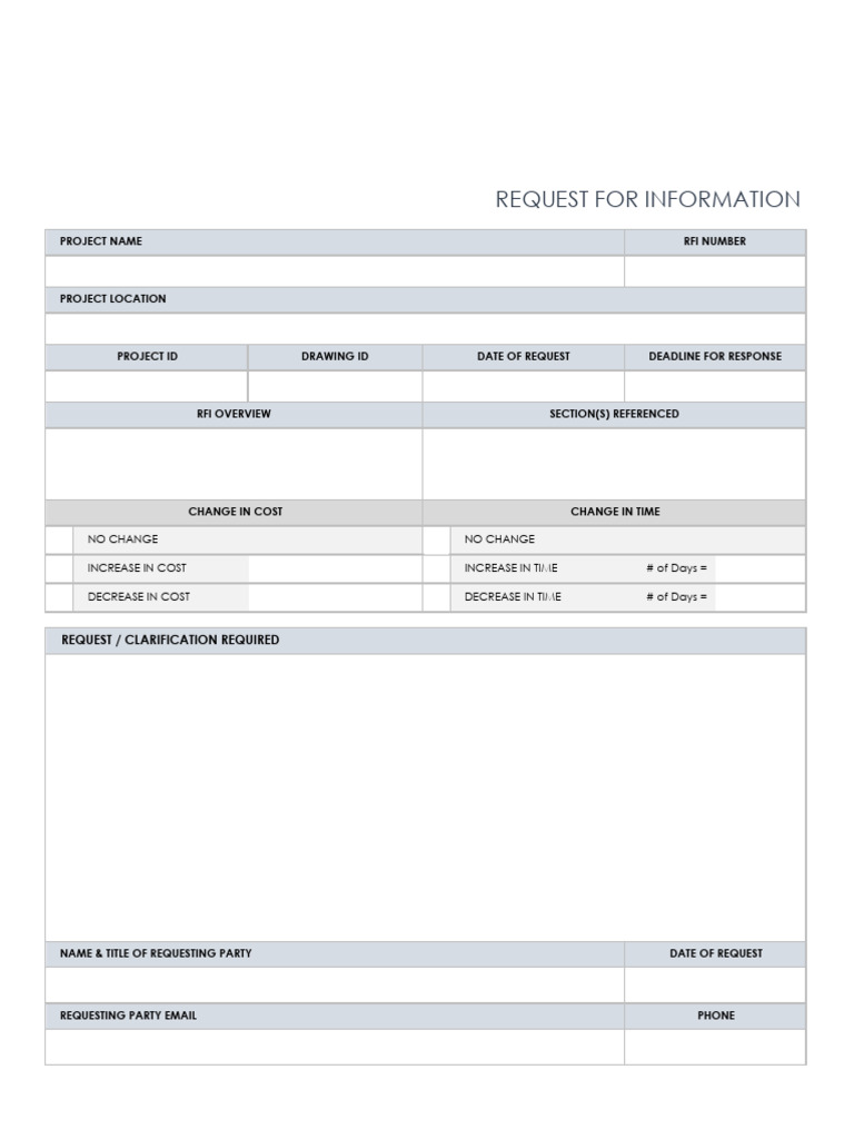 IC Construction RFI Template 10793 - PDF | PDF | Business