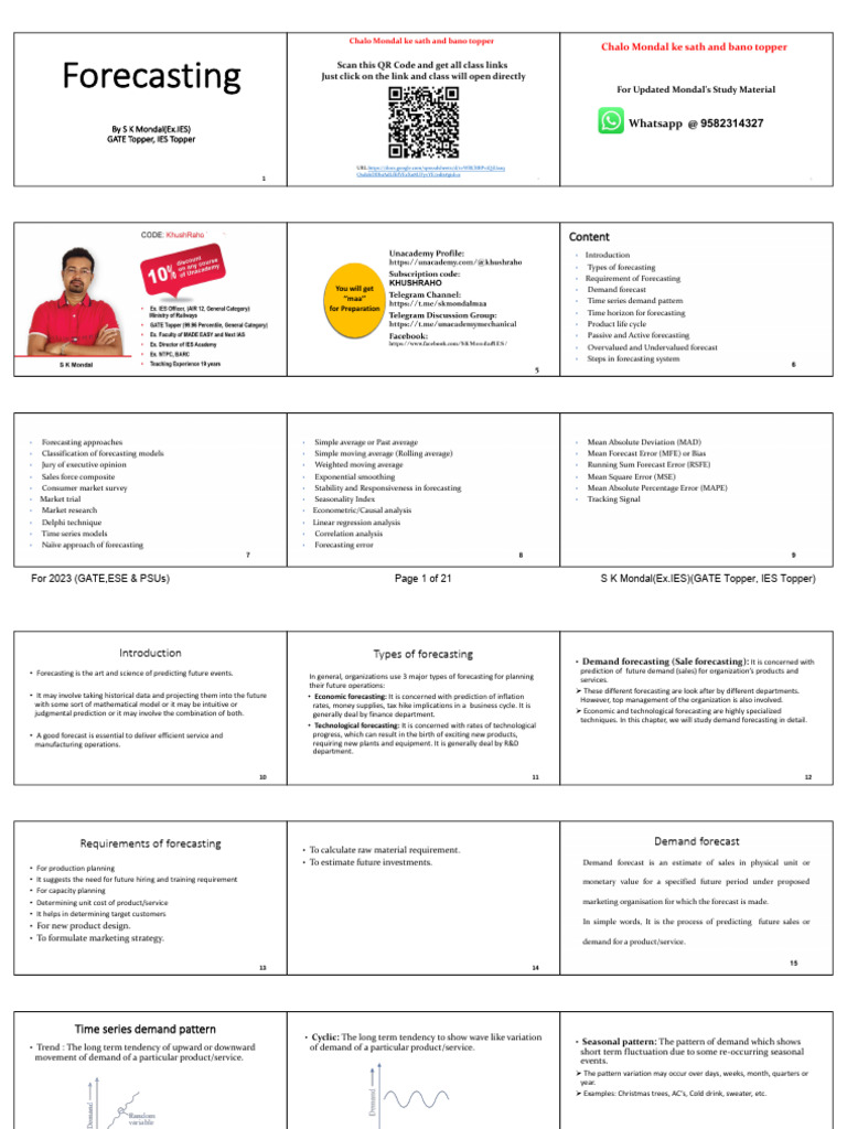 Industrial Forecasting Inventory PERT CPMQueuing For 2023 GATE ESE PSUs by S K Mondal | PDF ...