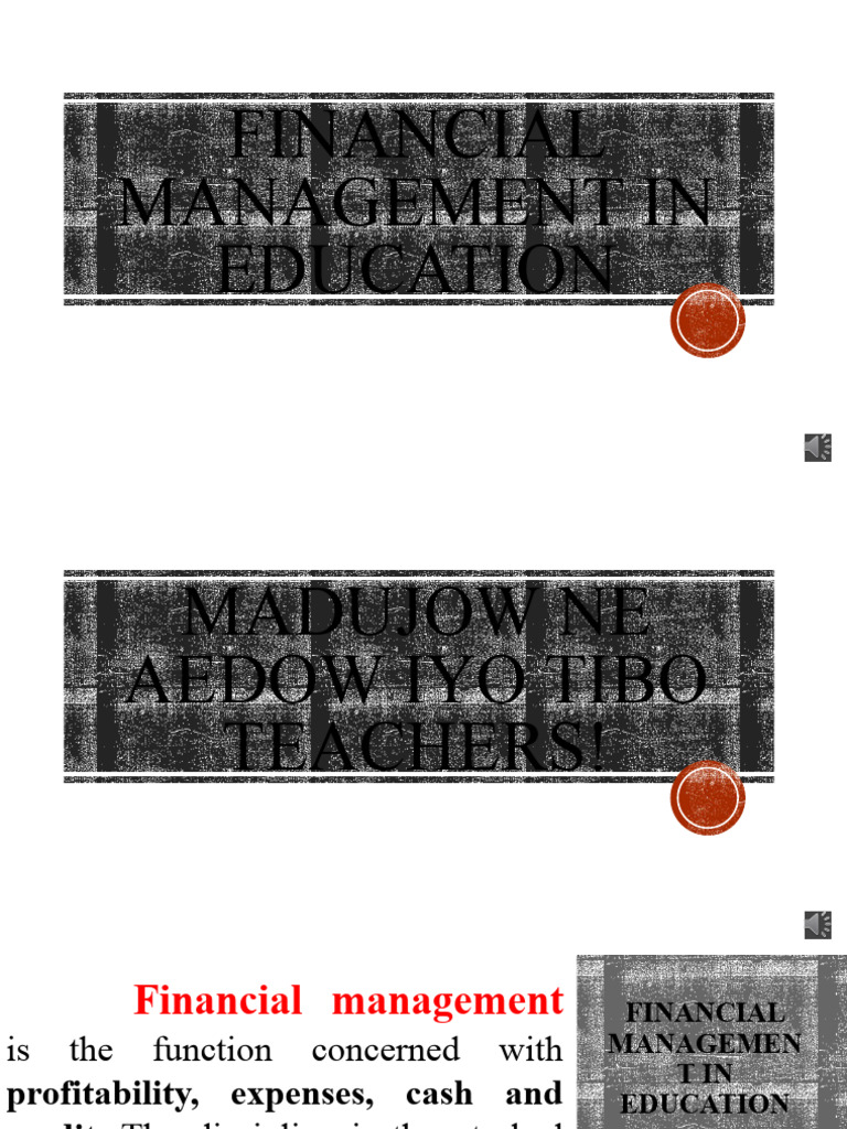 Financial Management in Education | PDF | Career & Growth | Finance ...