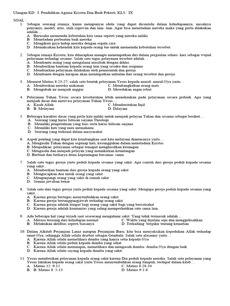 Ulangan KD 2024 | PDF | Agama & Spiritualitas