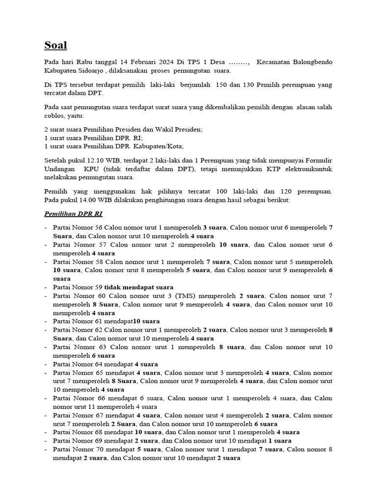 Soal Simulasi DPR Ri | PDF | Politik