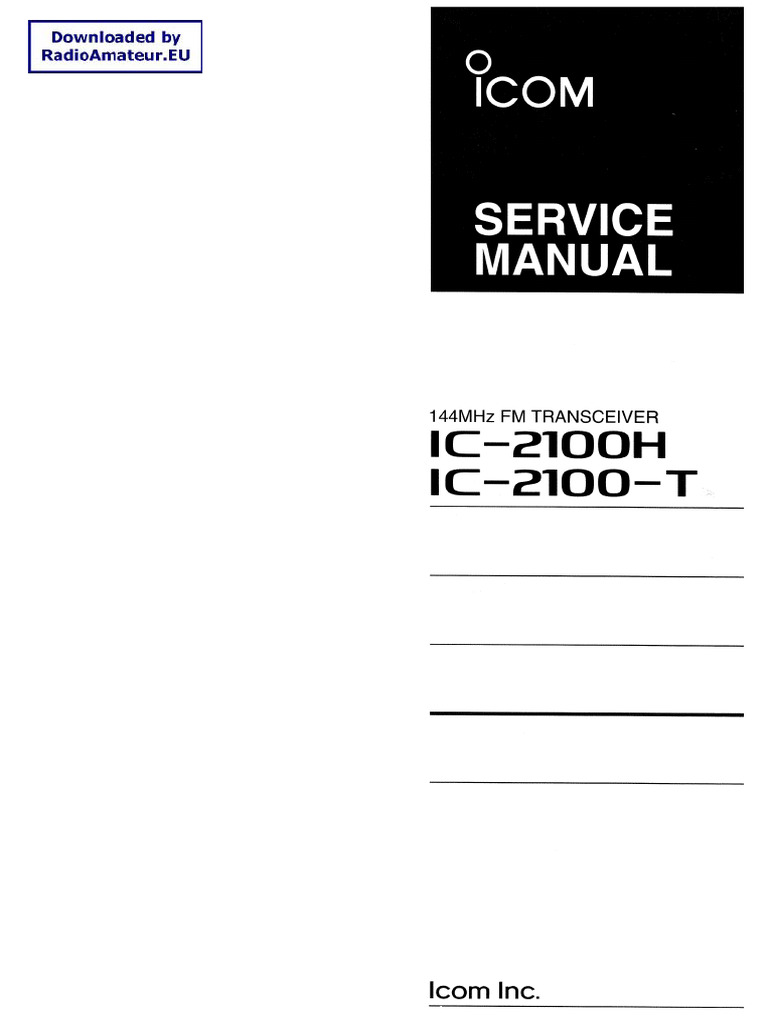 Icom Ic-2100h Ic-2100-T SM | PDF
