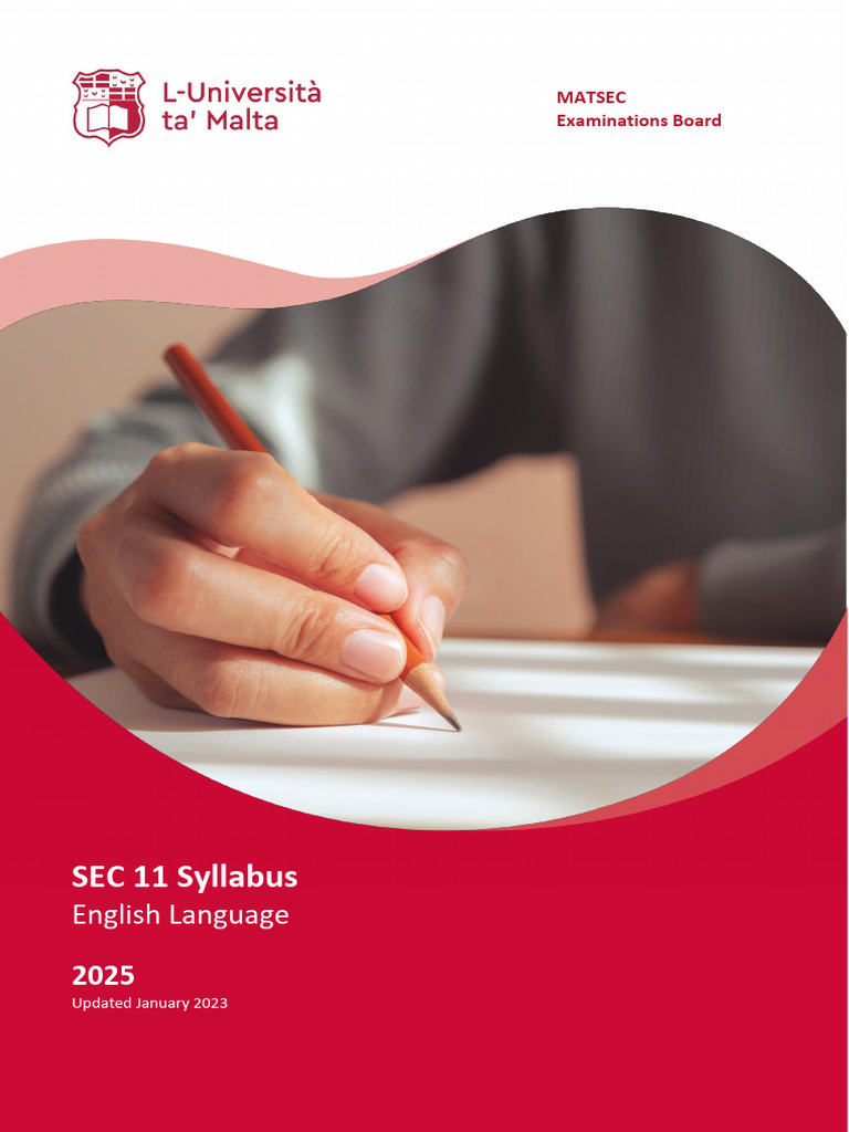 SEC English Language Syllabus 2025 | PDF | Speech | Vocabulary
