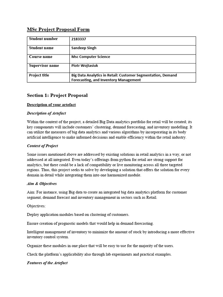 Sandeep Proposal | PDF | Analytics | Cluster Analysis