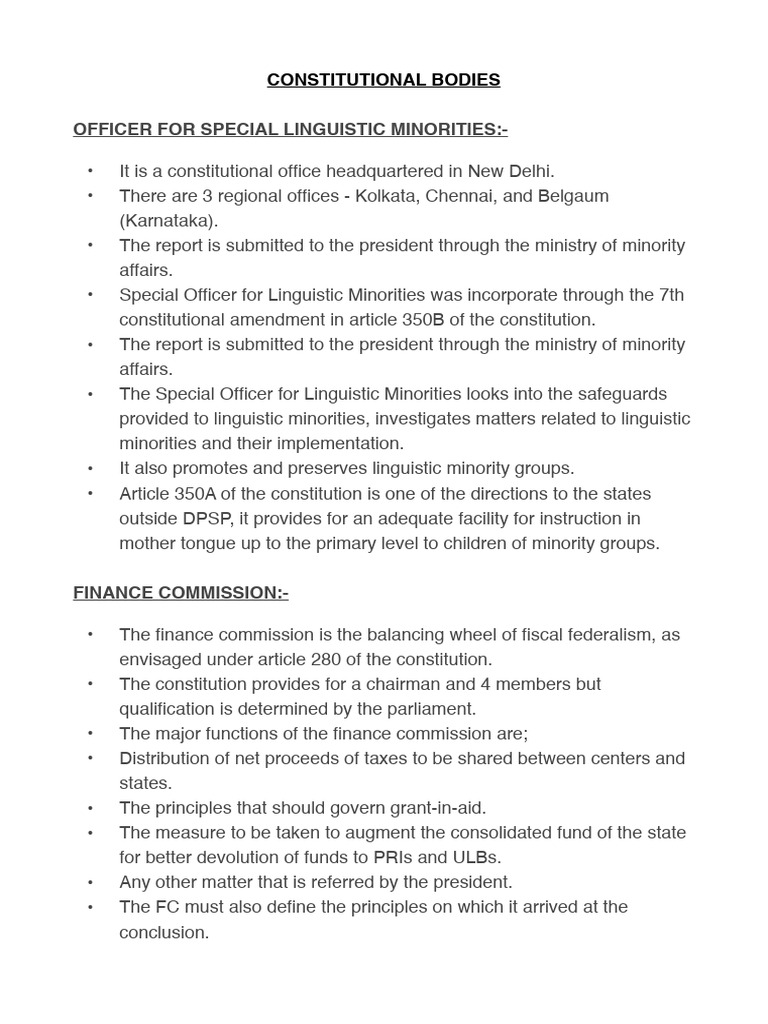 Overview of India's Constitutional Bodies | PDF | Governance ...