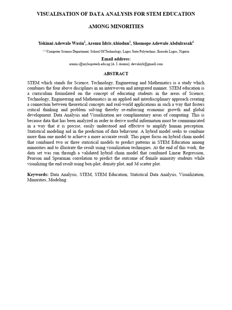 VISUALISATION OF Stem | PDF | Regression Analysis | Statistics