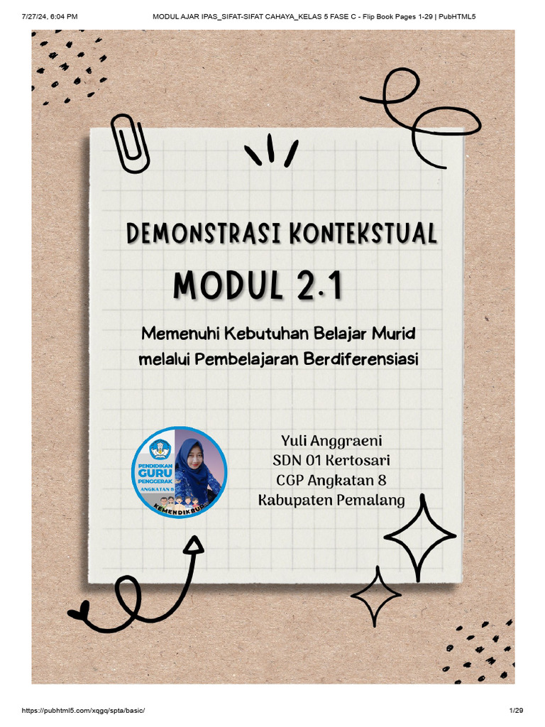 Modul Ajar Ipas - Sifat-Sifat Cahaya - Kelas 5 Fase C - Flip Book Pages 1-29 - Pubhtml5 | PDF ...