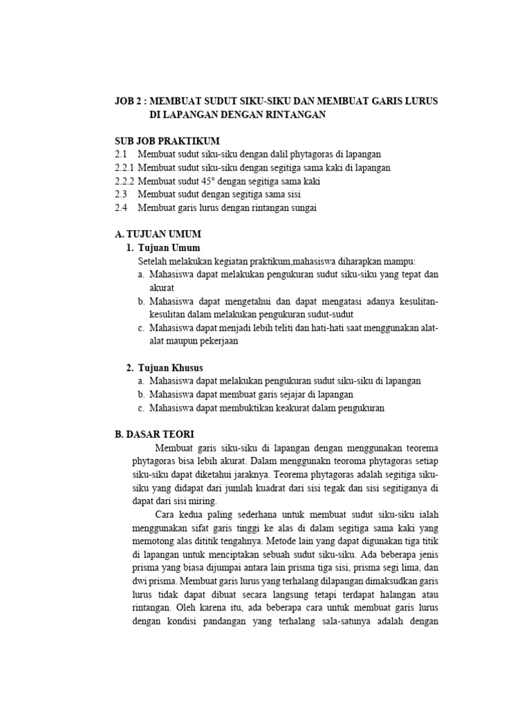 JOB 2 Membuat Sudut Siku-siku | PDF