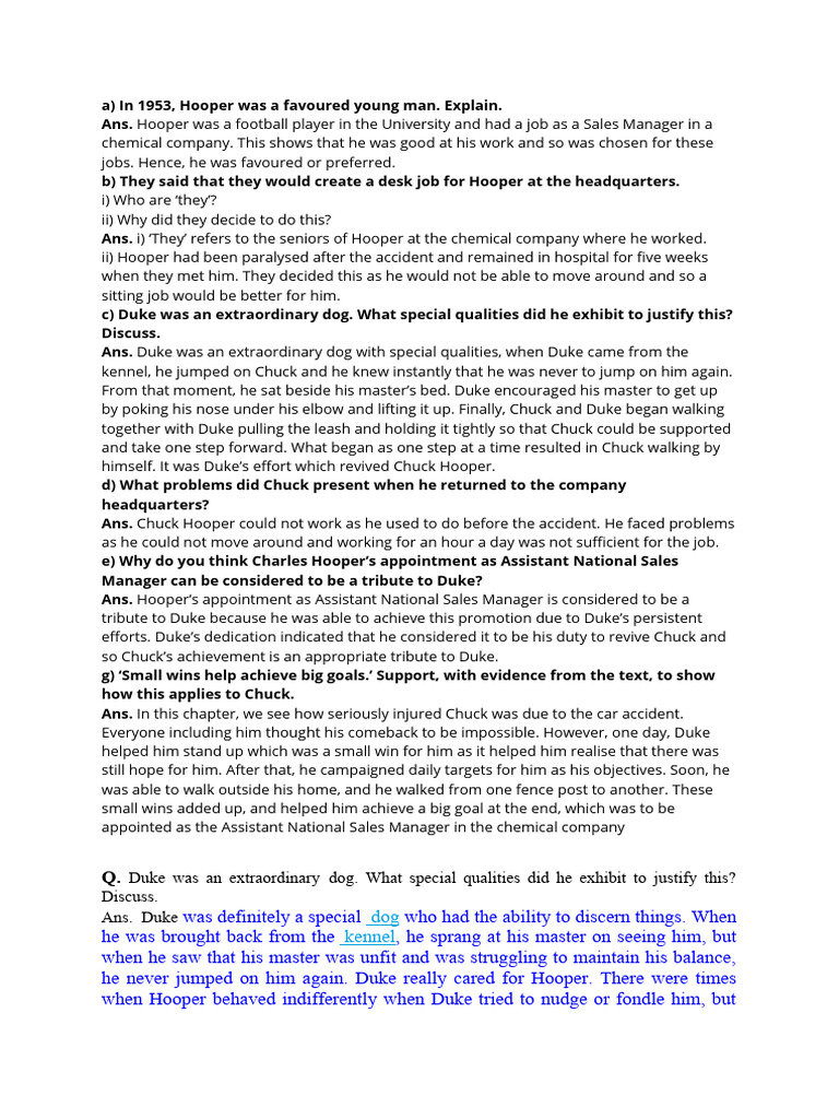 A Dog Named Duke Notes | PDF