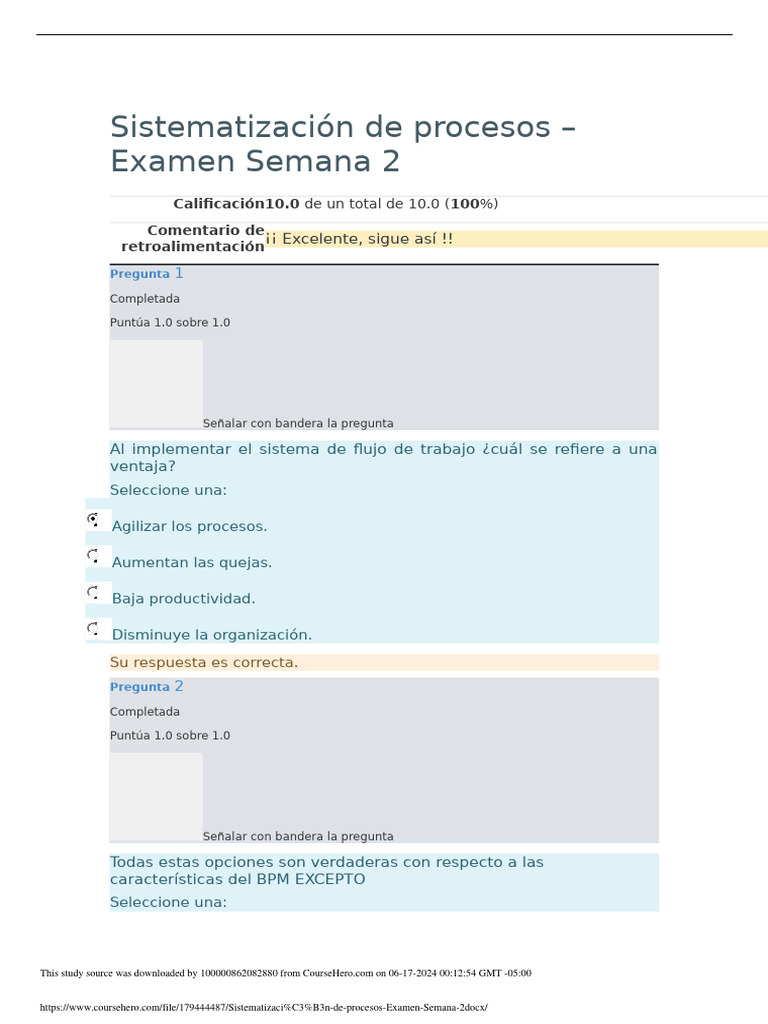 Sistematizaci N de Procesos Examen Semana 2 | PDF | Arquitectura ...