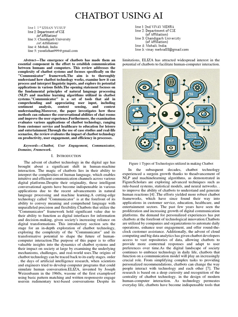 CHATBOT USING AI (Research Paper) | PDF | Artificial Intelligence ...