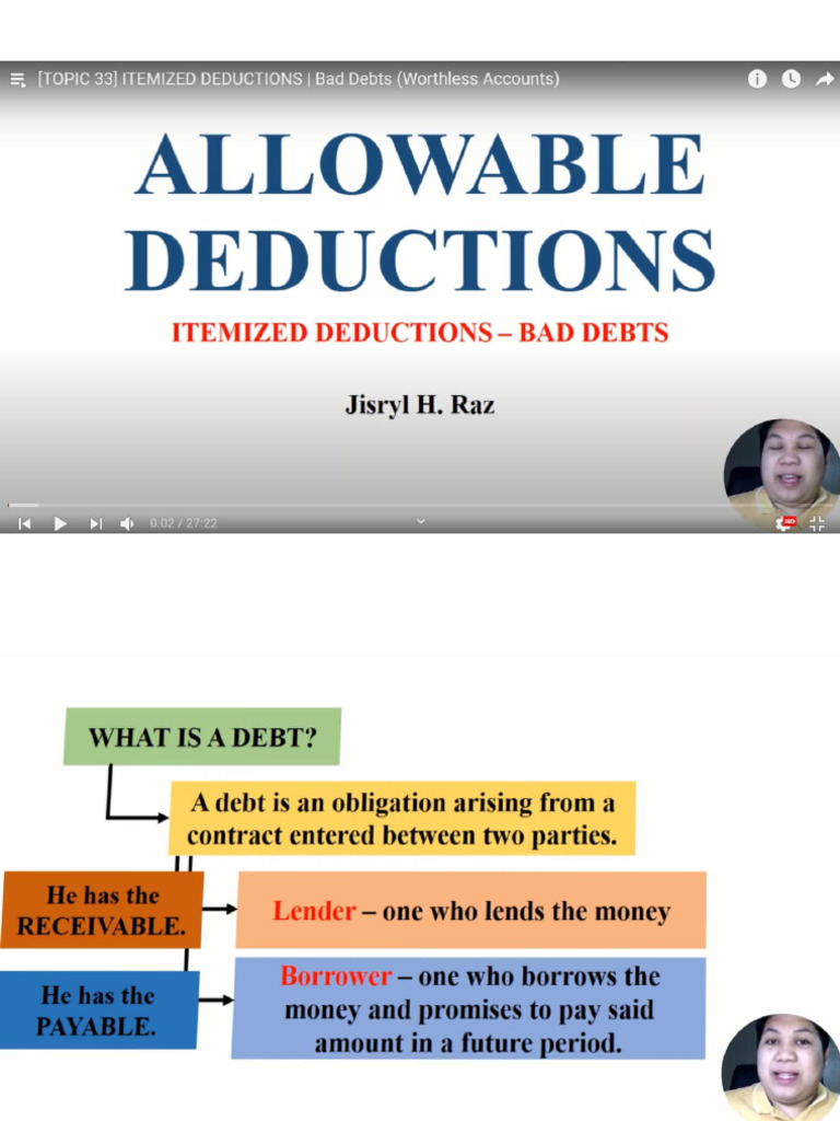 Itemized Deduction Bad Debt | PDF