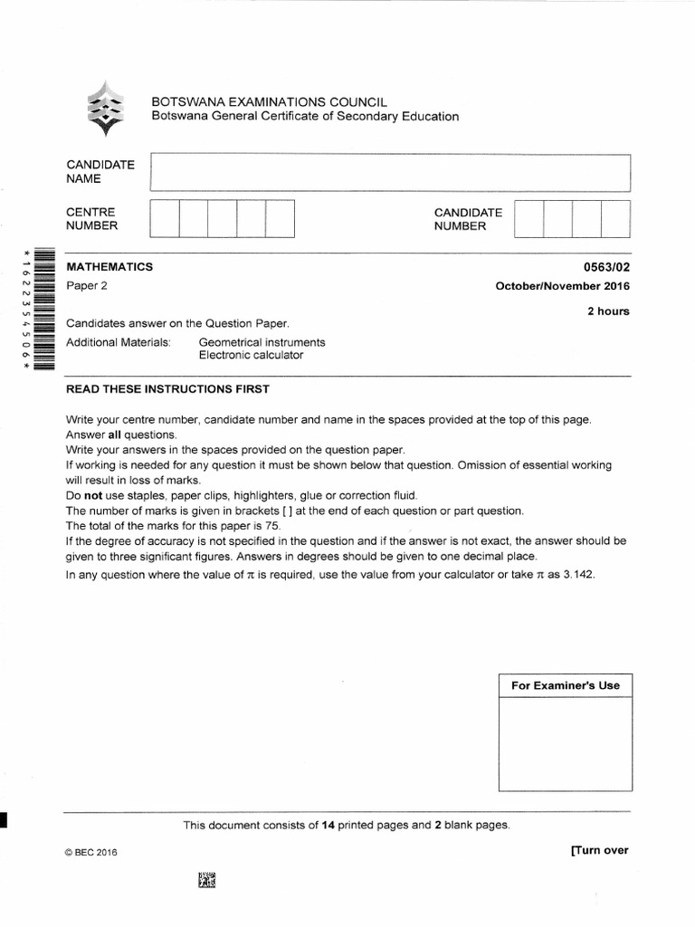 Paper 2 2016 | PDF | Circle | Euclidean Geometry