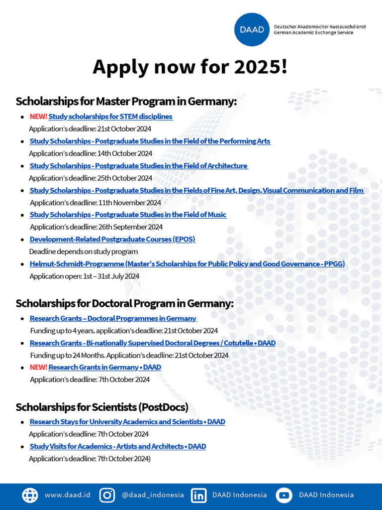 DAAD Scholarships for 2024 | PDF | Business | Art