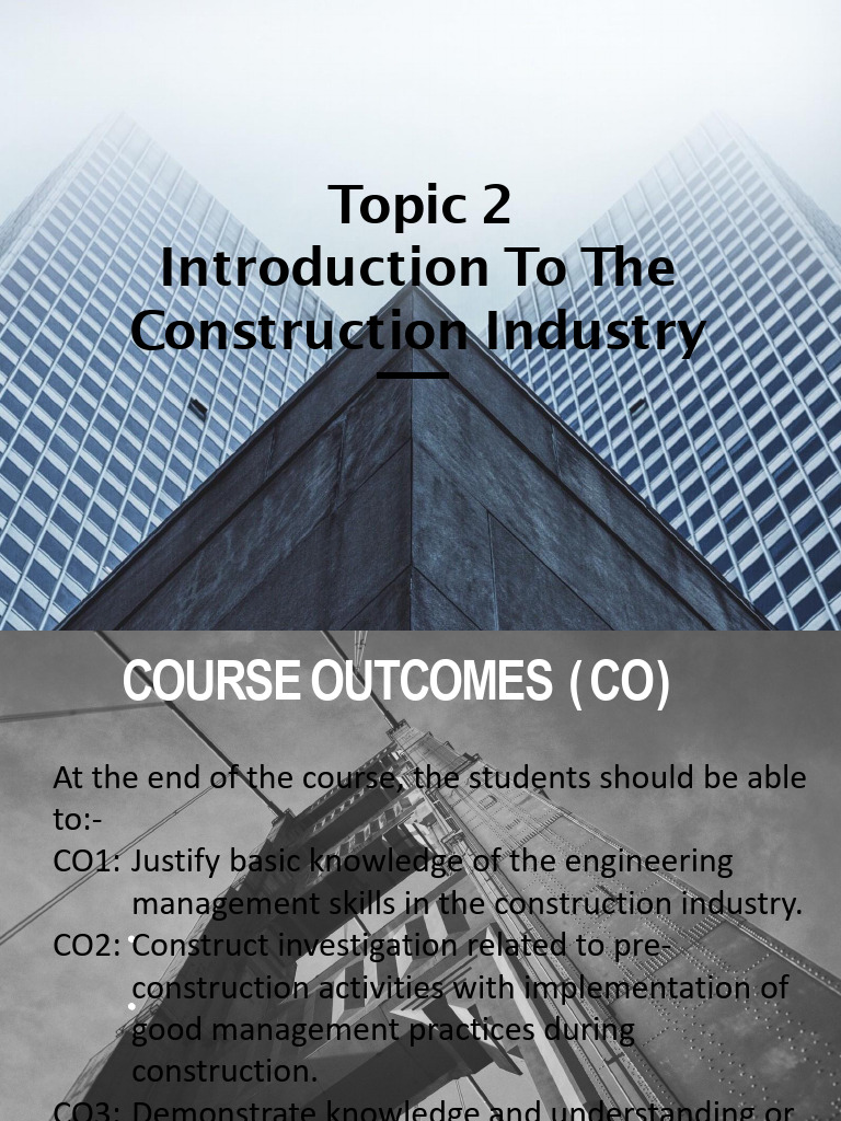 Overview of Construction Industry Skills | PDF | Employment | Offer And ...