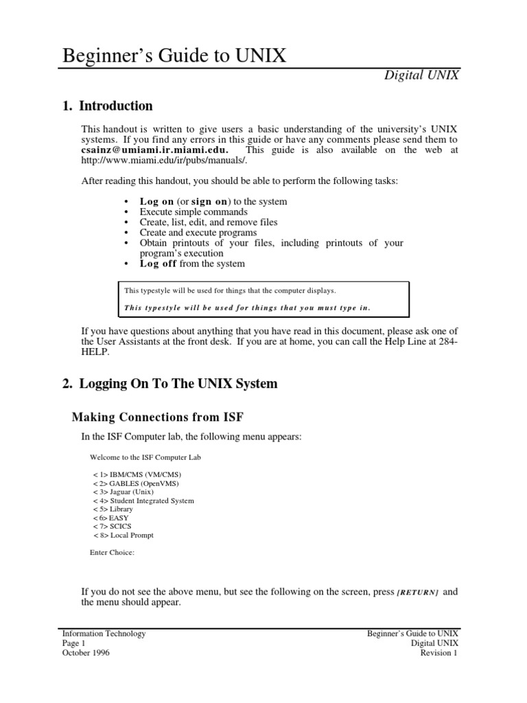 Beginner's Guide To UNIX | PDF | Computer File | Password