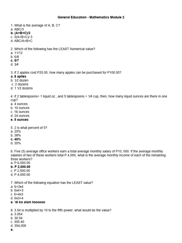 Mathematics Module 2 | Download Free PDF | Odds | Mathematics