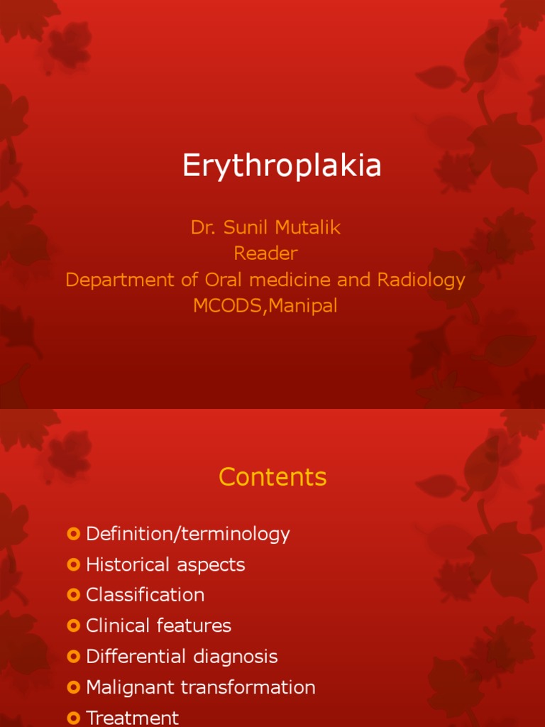 Erythroplakia Histopathology