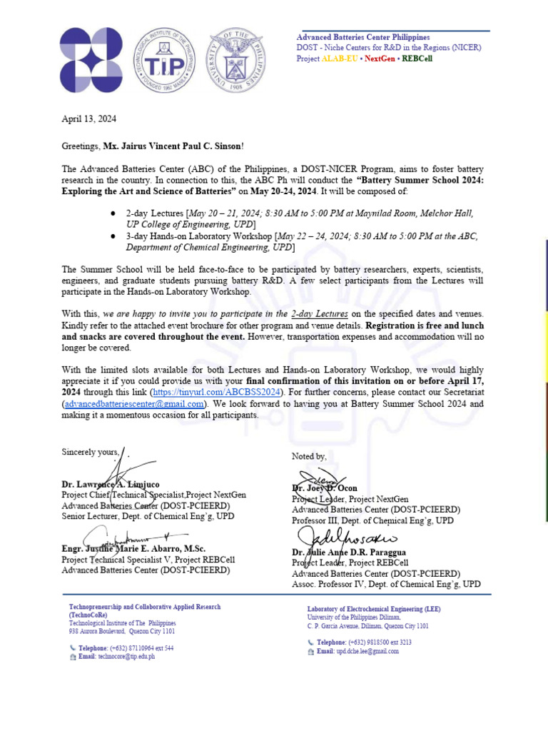 Battery Summer School 2024 Invitation | PDF | Engineering | Science