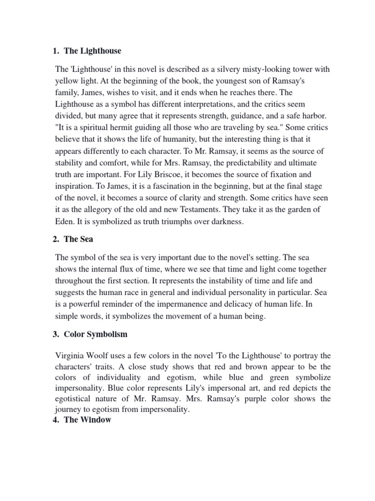 Symbolism in To The Lighthouse | PDF | To The Lighthouse