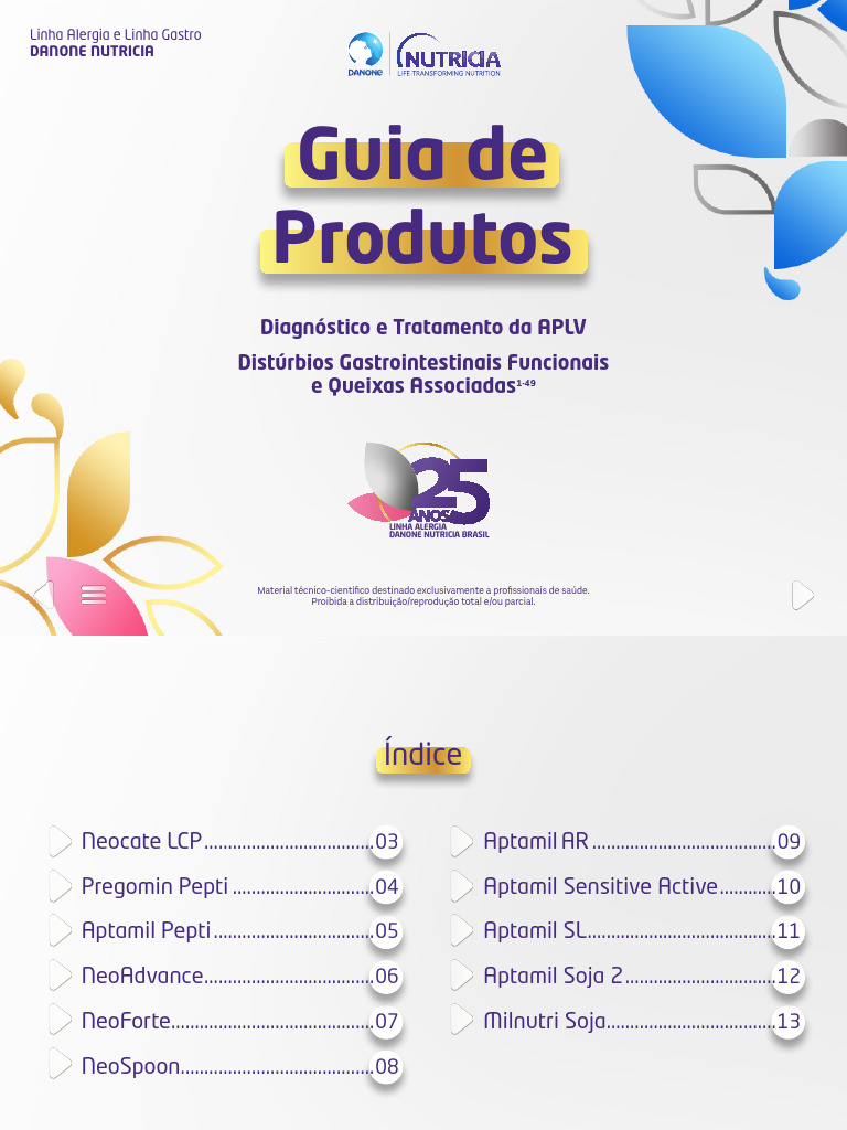 Guia de Produtos Linha Alergia e Gastro Danone Nutricia 2023 | PDF ...