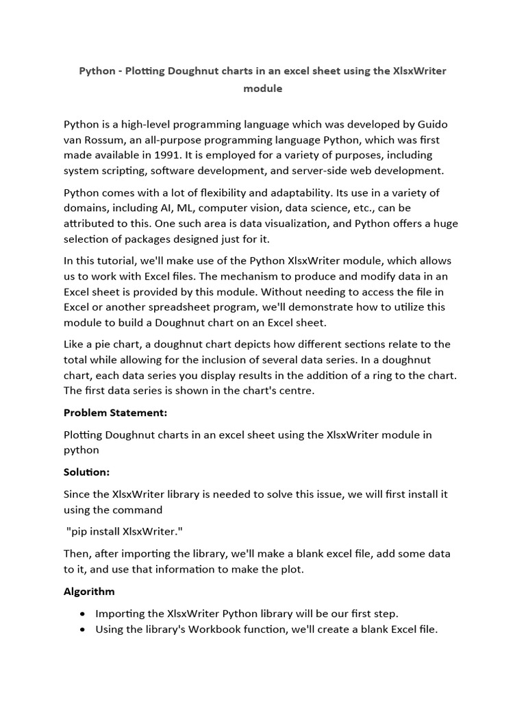 Python - Plotting Doughnut Charts in An Excel Sheet Using The ...