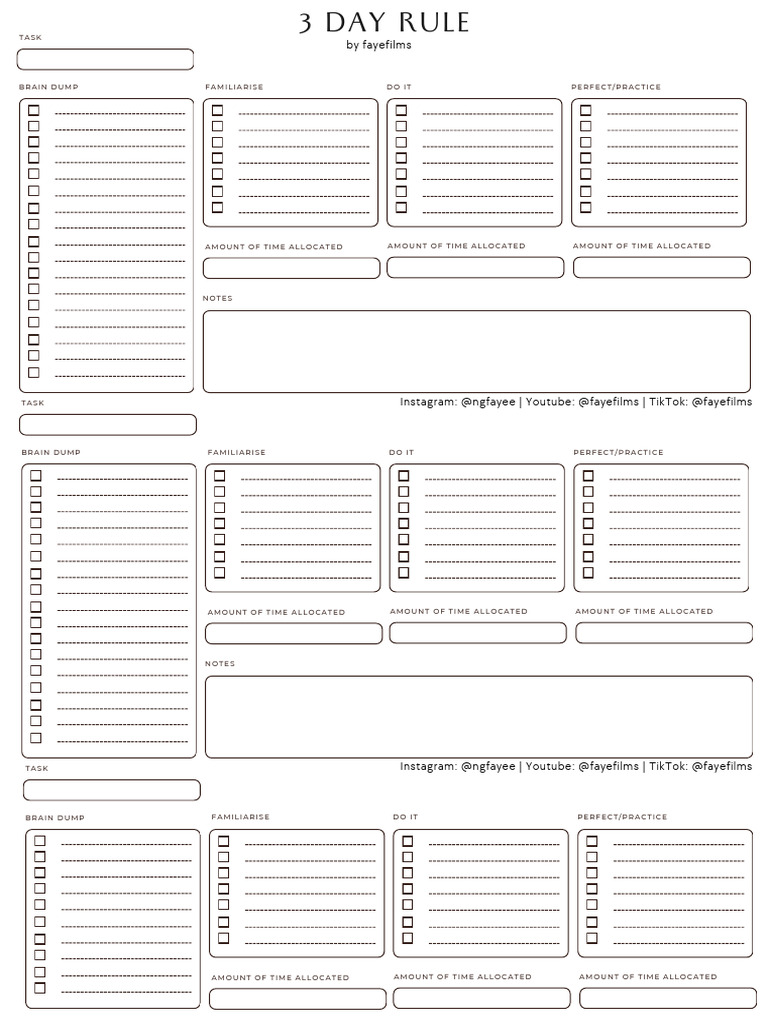 3 Day Rule Template by Fayefilms | PDF | Cooking, Food & Wine ...