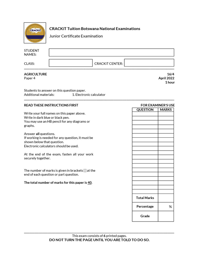 Agric PP4 Form 3 | PDF | Manure | Mulch