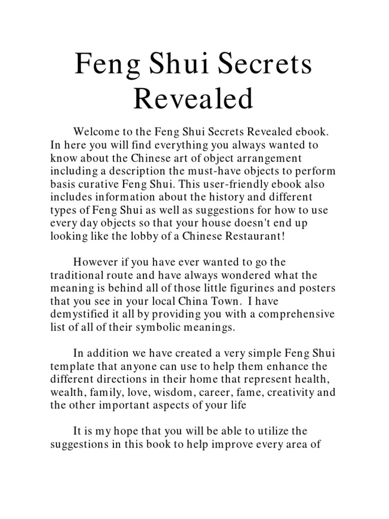 Fengshui Secrets | PDF | Yin And Yang | Feng Shui