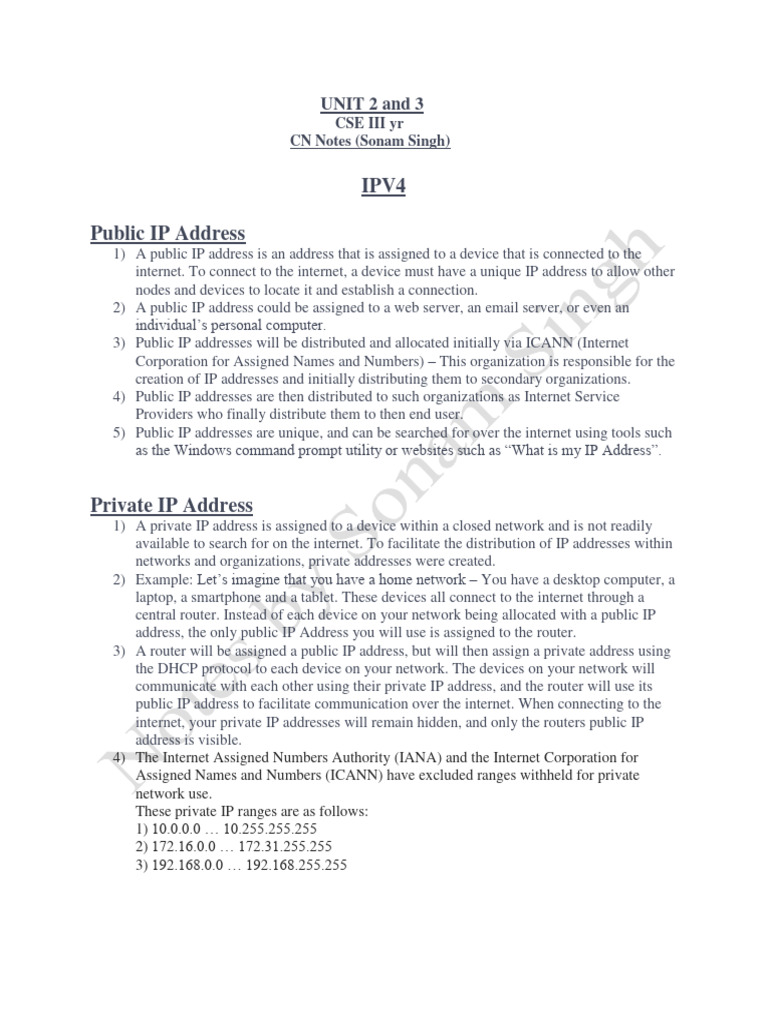 CN_Unit2&3 (1)-1 | Download Free PDF | Routing | Ip Address