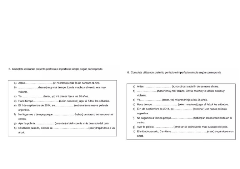 Preterito Perfecto e Imperfecto | PDF