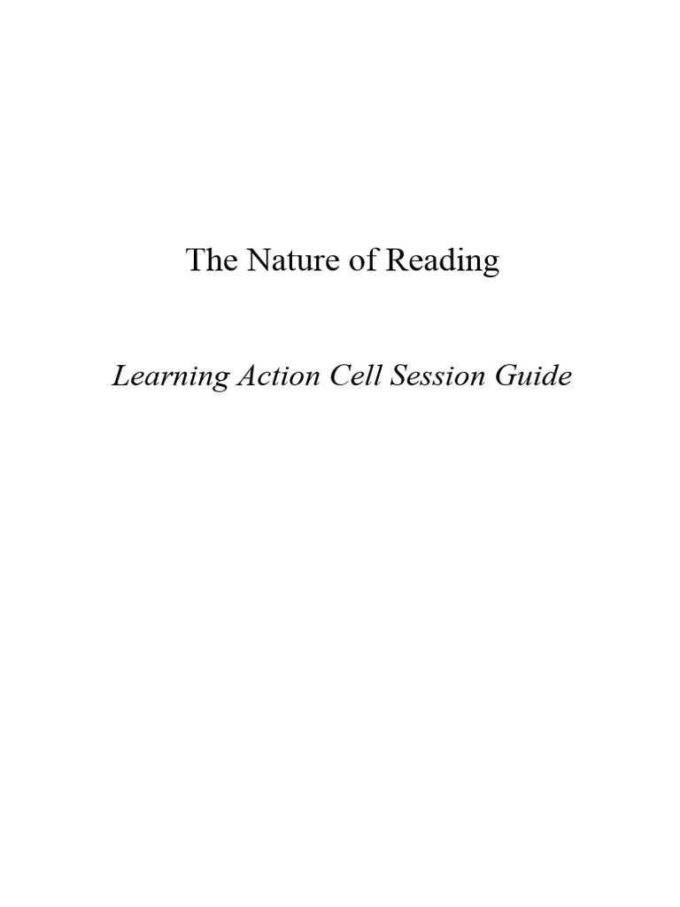 LAC Session Guide (Face-to-Face) - The Nature of Reading | PDF | Reading Comprehension | Learning