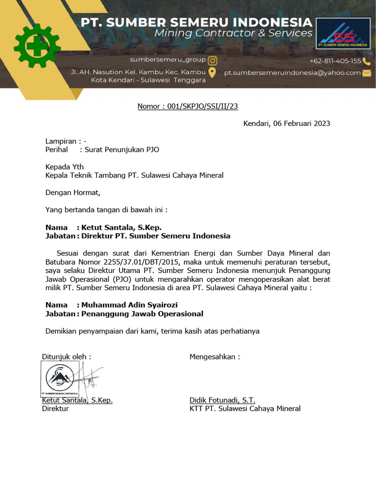 SK Pjo Pt. Ssi Muhammad Adin Syairozi | PDF