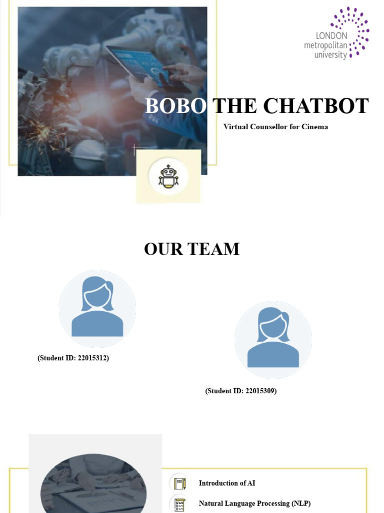 Chatbot Presentation | PDF | Artificial Intelligence | Intelligence (AI ...