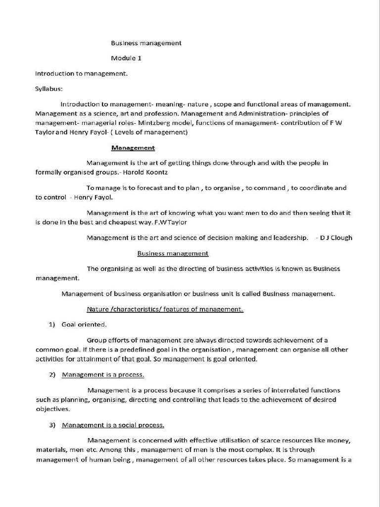 Module 1 Business Management | PDF