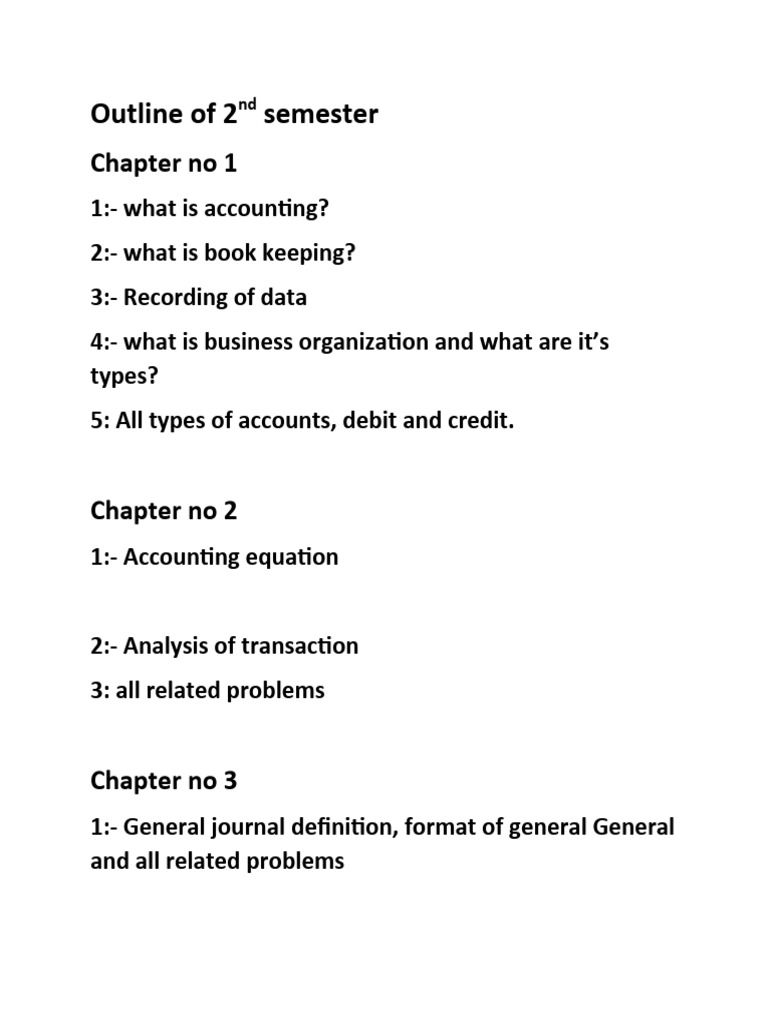 Accounting Outline | PDF