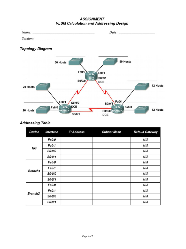REBADULLA, Jomari V. - VLSM-Assignment | PDF | Ip Address | Computer Network