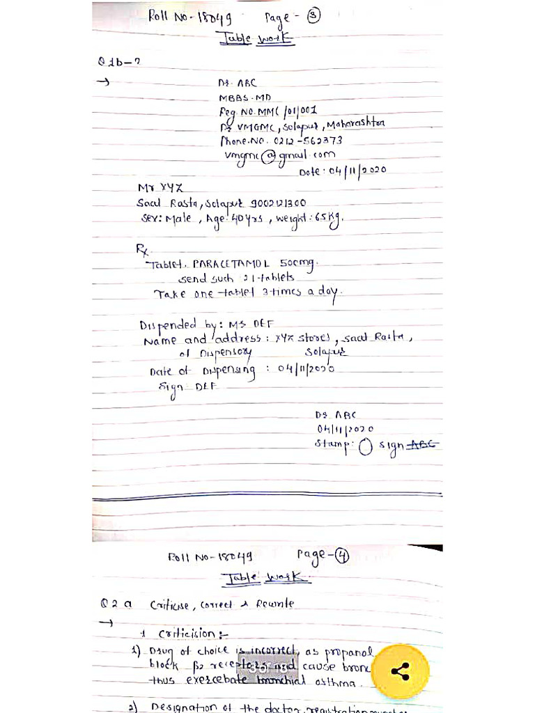 Pharmacology Practical | PDF