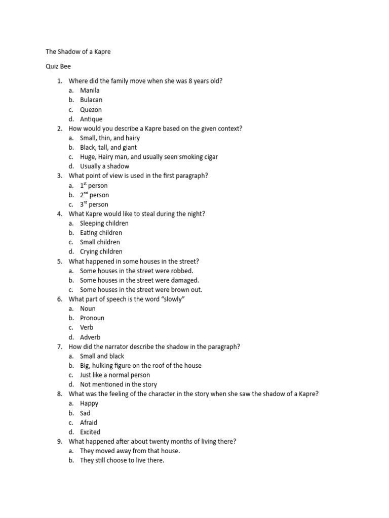 The Shadow of A Kapre | PDF