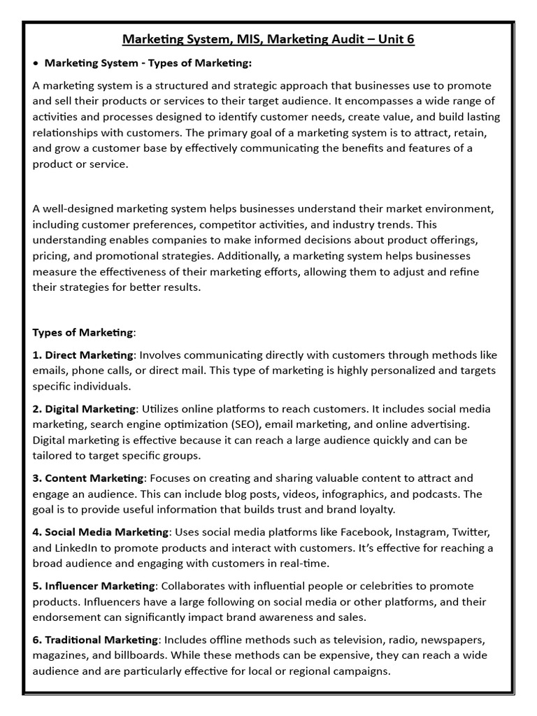 Marketing Systems and Information Insights | PDF | Marketing ...