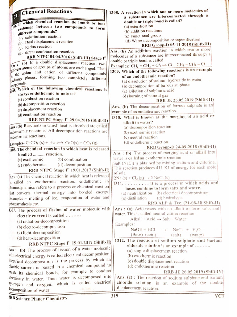 Chemical reactions | PDF